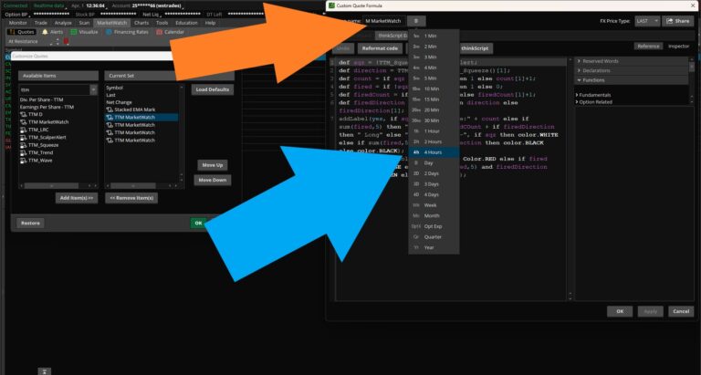 Customize The MarketWatch Tab for ThinkorSwim